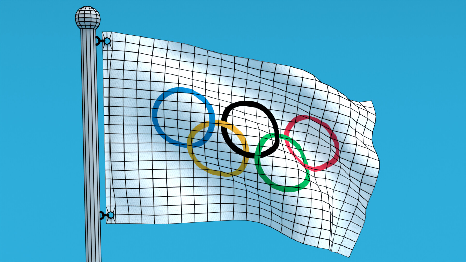 ArtStation - Low Poly Seamless Animated Olympic Flag | Game Assets