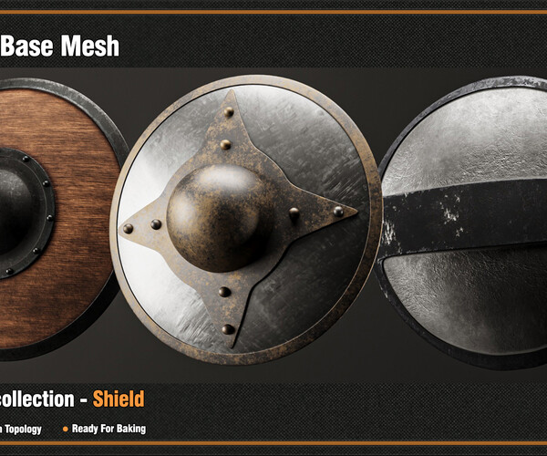 ArtStation - 50 Shield Base Mesh - VOL 02( Game Ready ) | Game Assets
