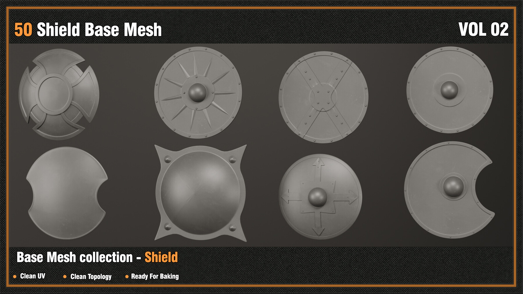 ArtStation - 50 Shield Base Mesh - VOL 02( Game Ready ) | Game Assets