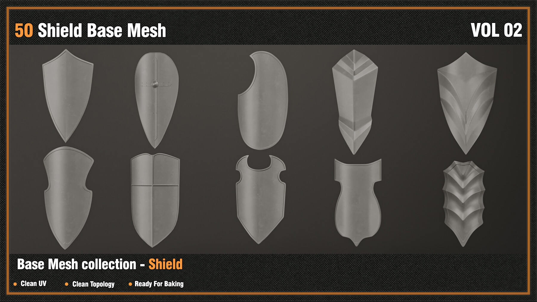 ArtStation - 50 Shield Base Mesh - VOL 02( Game Ready ) | Game Assets