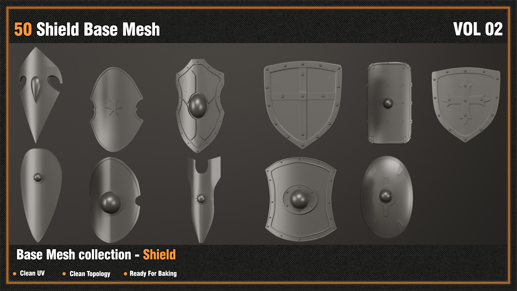 ArtStation - 50 Shield Base Mesh - VOL 02( Game Ready ) | Game Assets