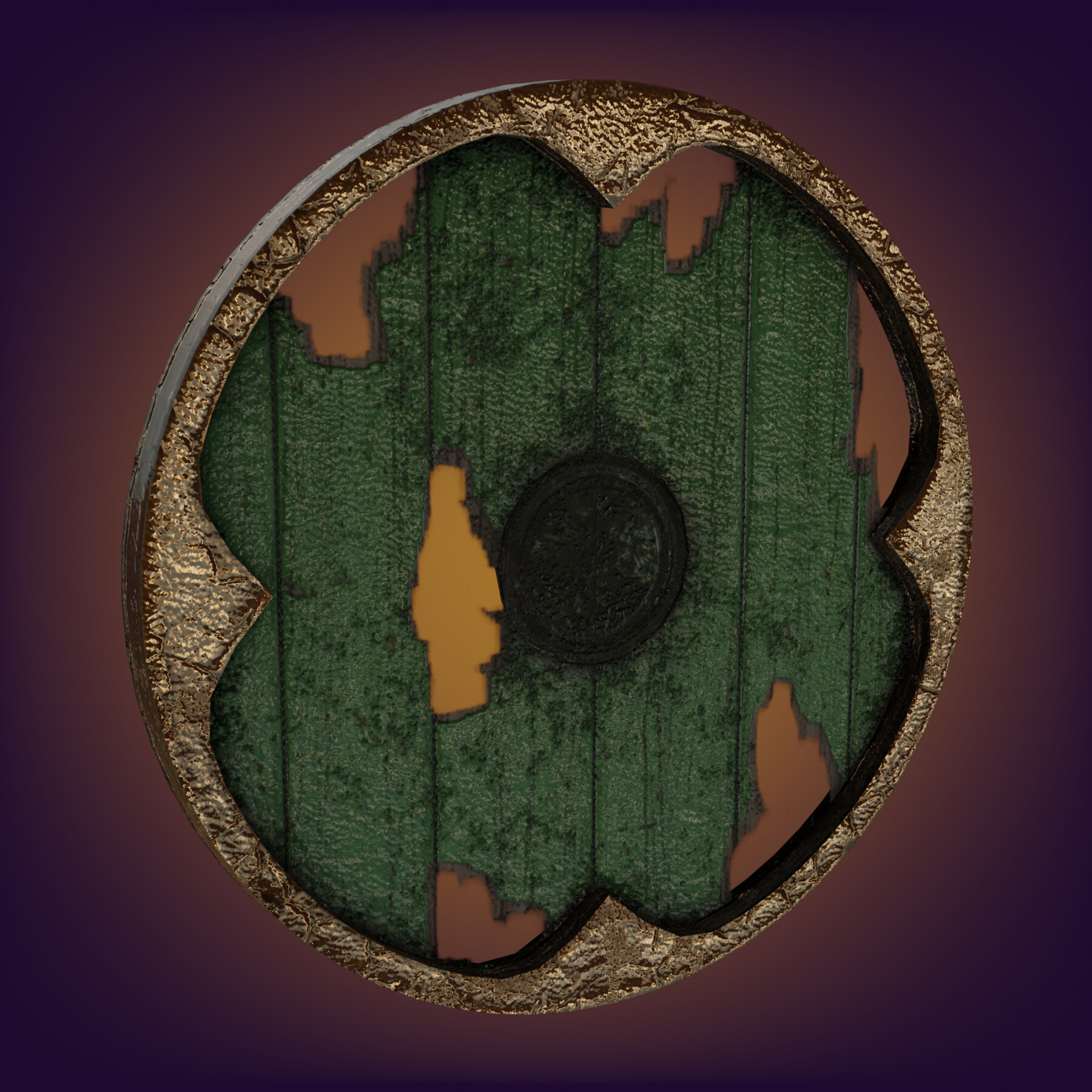 ArtStation - Round shield destroyed PBR Low Poly Game ready | Game Assets