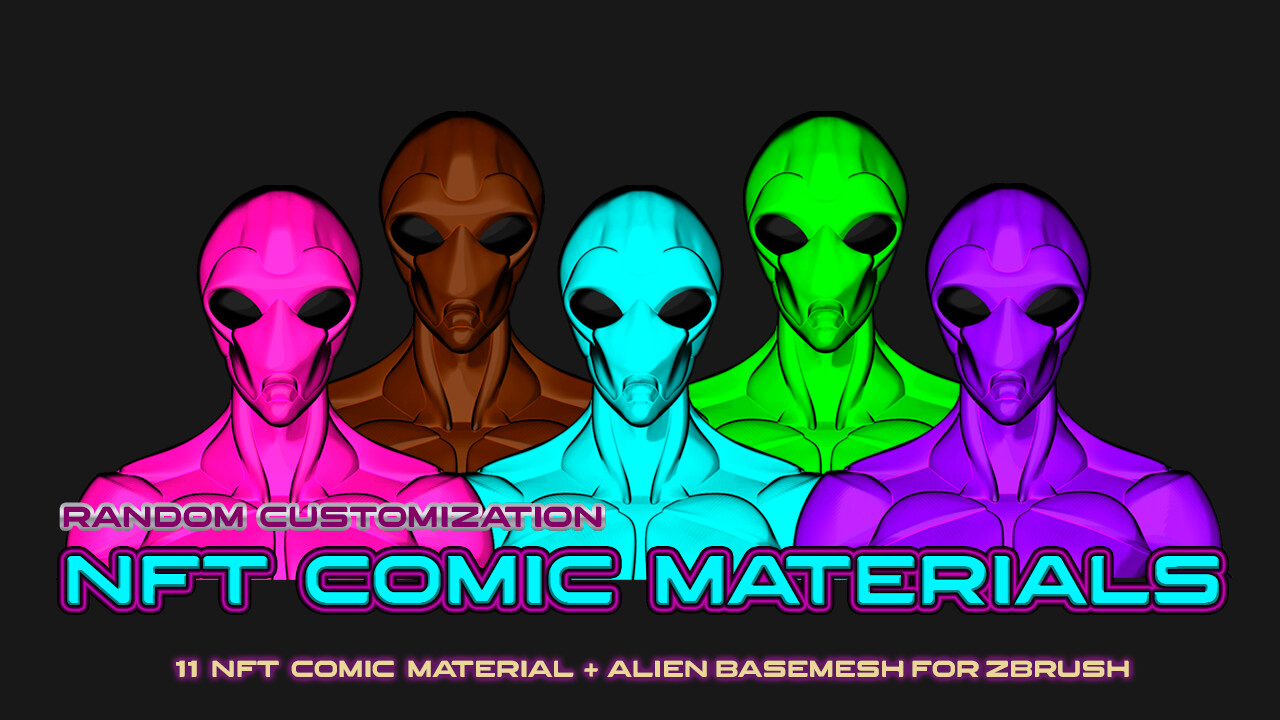 ArtStation - NFT COMIC MATERIALS - RANDOM CUSTOMIZATION ( ZBRUSH ...