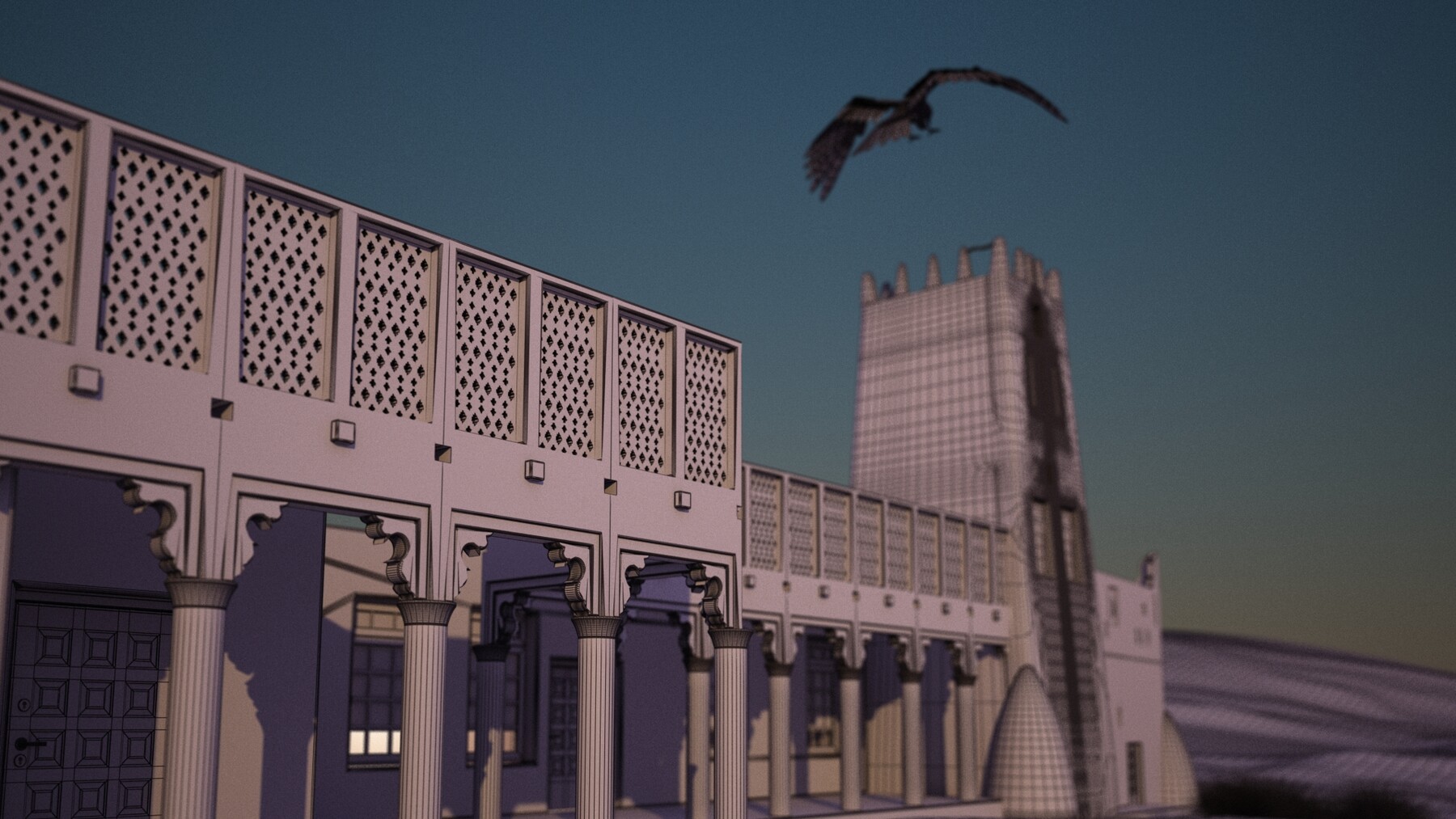 ArtStation - Falcon animated flying in desert Traditional old heritage ...