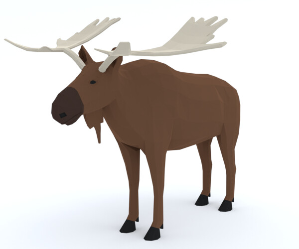 ArtStation - Low Poly Caretoon Moose | Game Assets