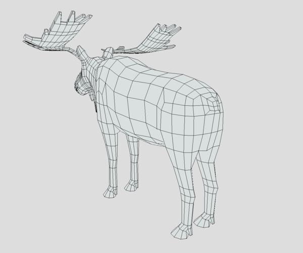 ArtStation - Low Poly Caretoon Moose | Game Assets