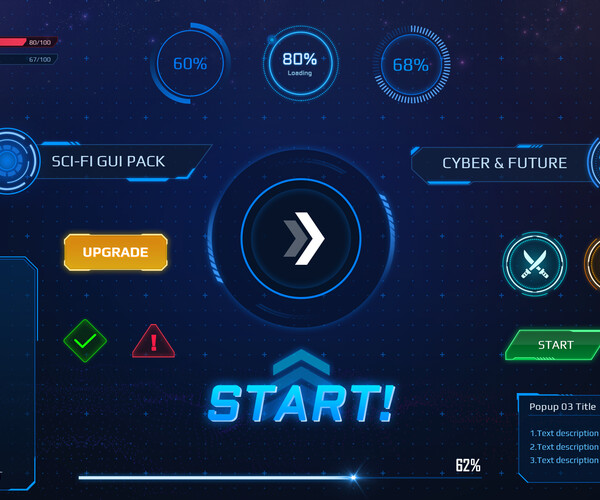 ArtStation - SCI-FI/CyberPunk UI Components | Game Assets