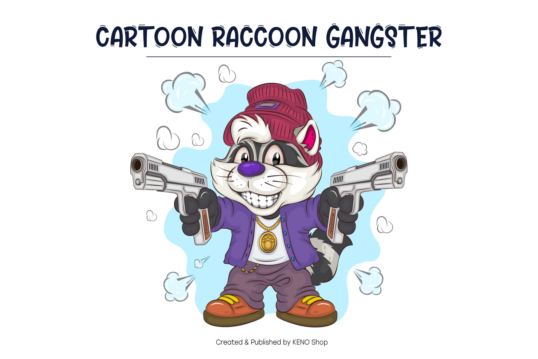 ArtStation - Cartoon Raccoon Gangster. T-Shirt, PNG, SVG. | Artworks