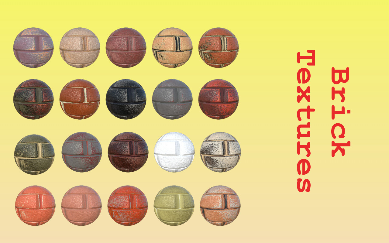 ArtStation - 20 Brick Textures for 3D Models | Resources