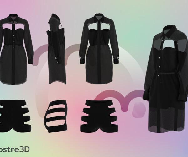 ArtStation - (Womenswear) See through shirt with Pants | Resources