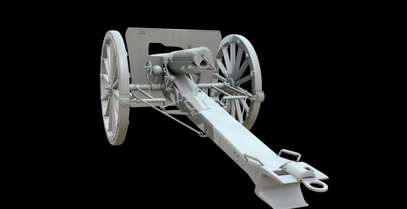 ArtStation - French Cannon based Canon de 75 mle 1897 | Resources