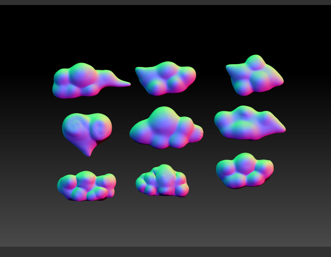 ArtStation - Cartoon cloud CG model material download, Baiyun 3D model ...