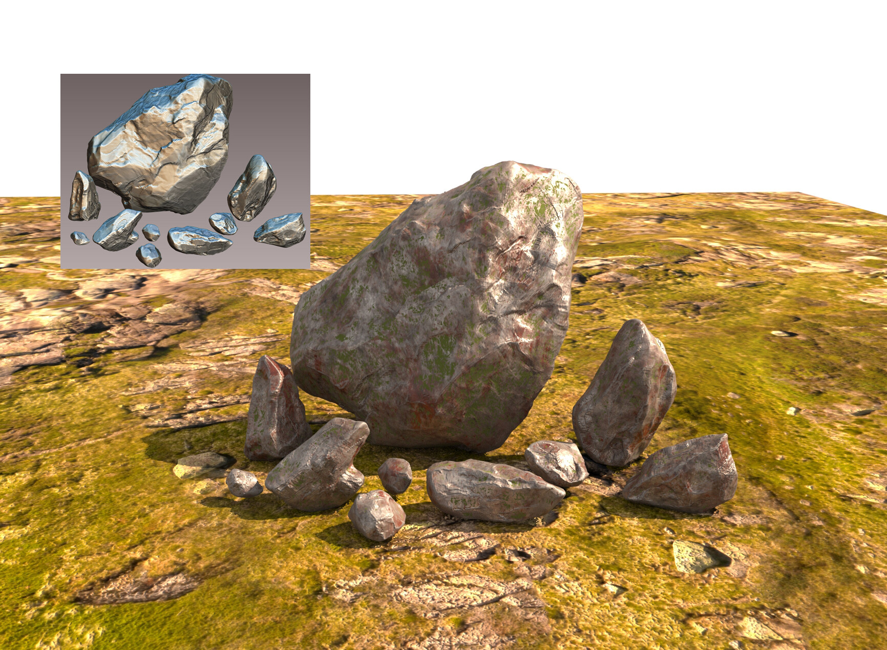 ArtStation - CG rock rock mountain model download, scene stone ...