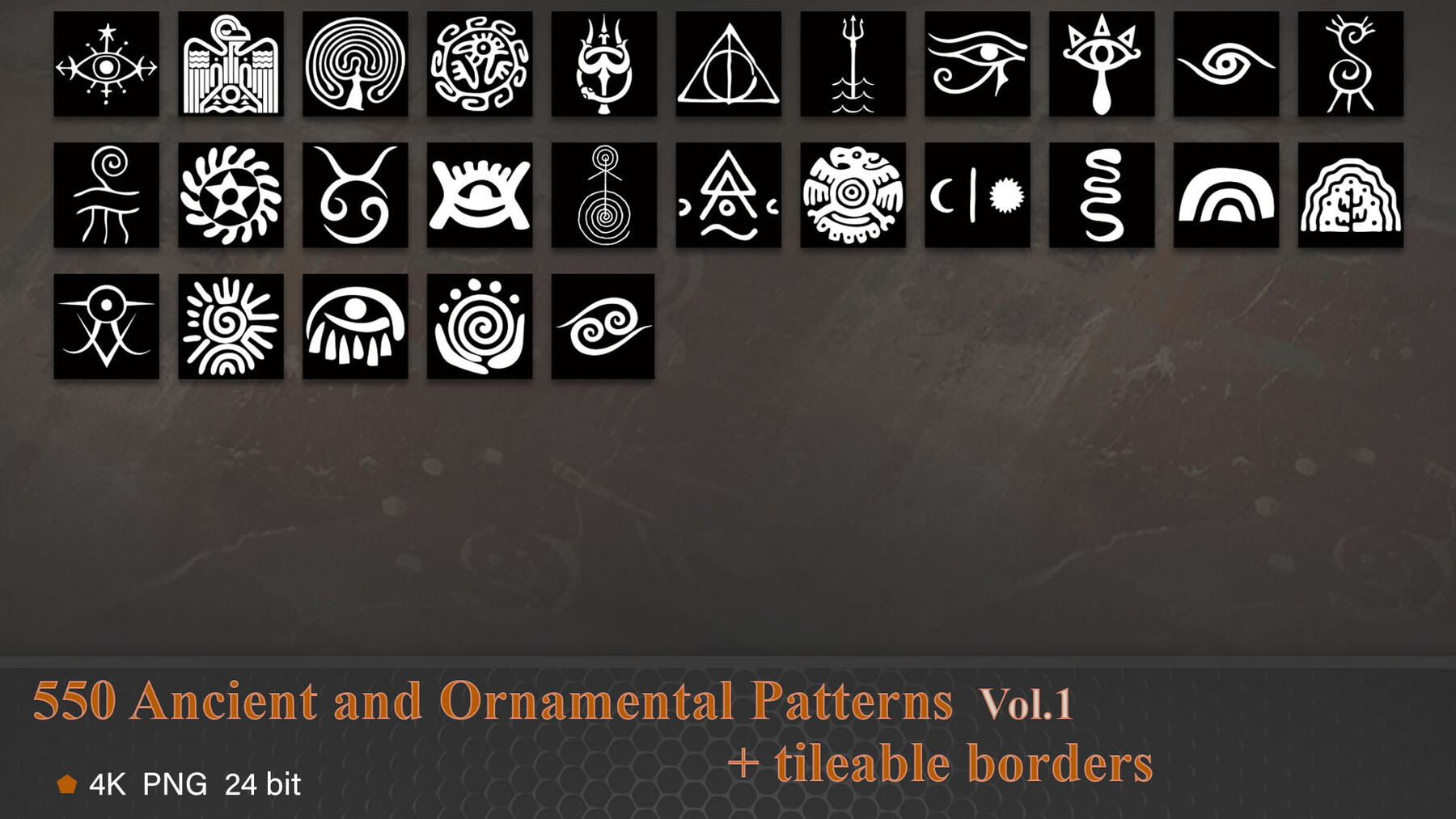 ArtStation - 550 Ancient and ornamental Alpha patterns vol.1 ( 50 free ...