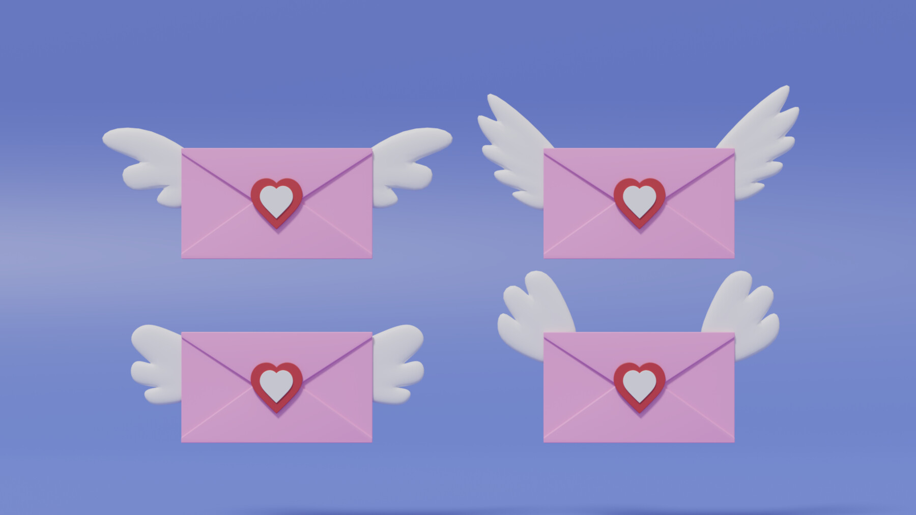 ArtStation - Cartoon Flying Envelope With Wings Collection | Resources