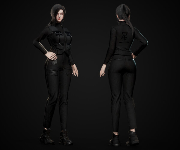 ArtStation - Techwear Girl - Game Ready | Game Assets