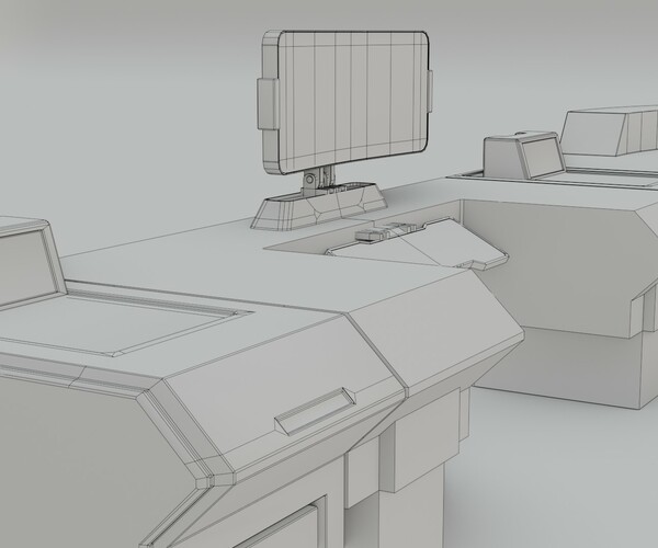 ArtStation - Sci-Fi Workspace - Low poly - PBR - Game ready | Game Assets