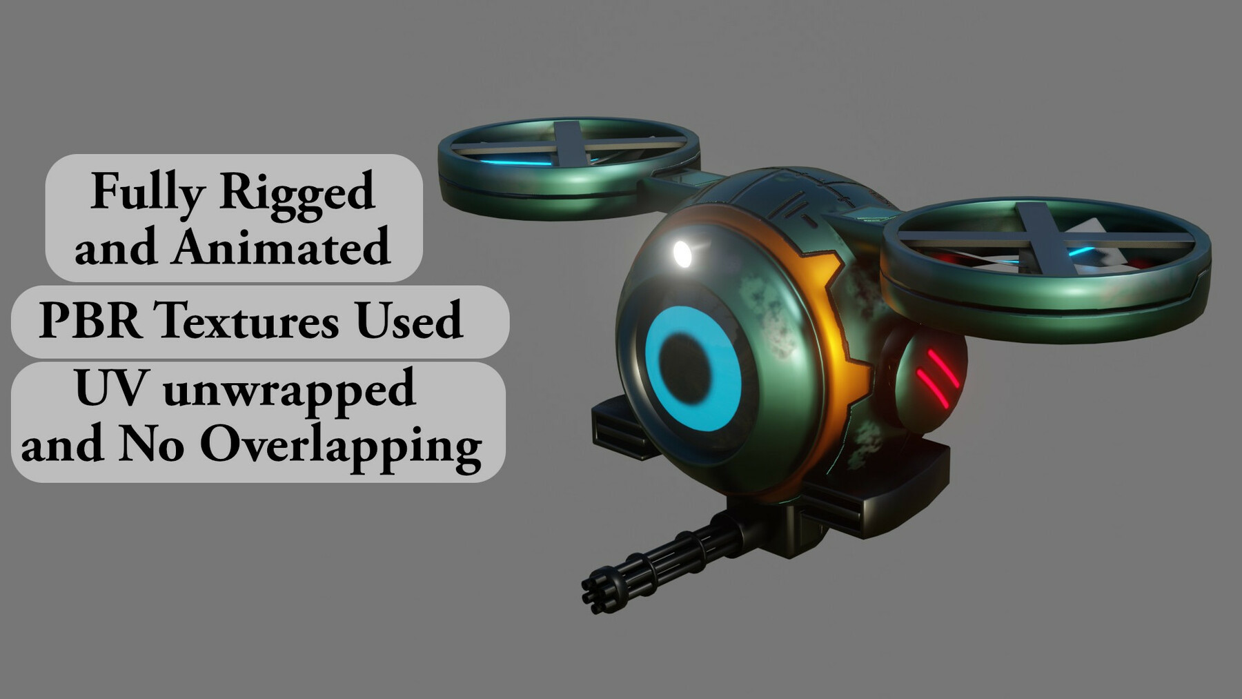 ArtStation - Sci-Fi Drone - Low Poly - Game Ready - PBR | Game Assets