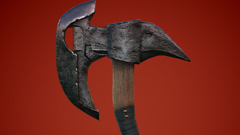 ArtStation - Two-handed axe Low-poly 3D model | Game Assets