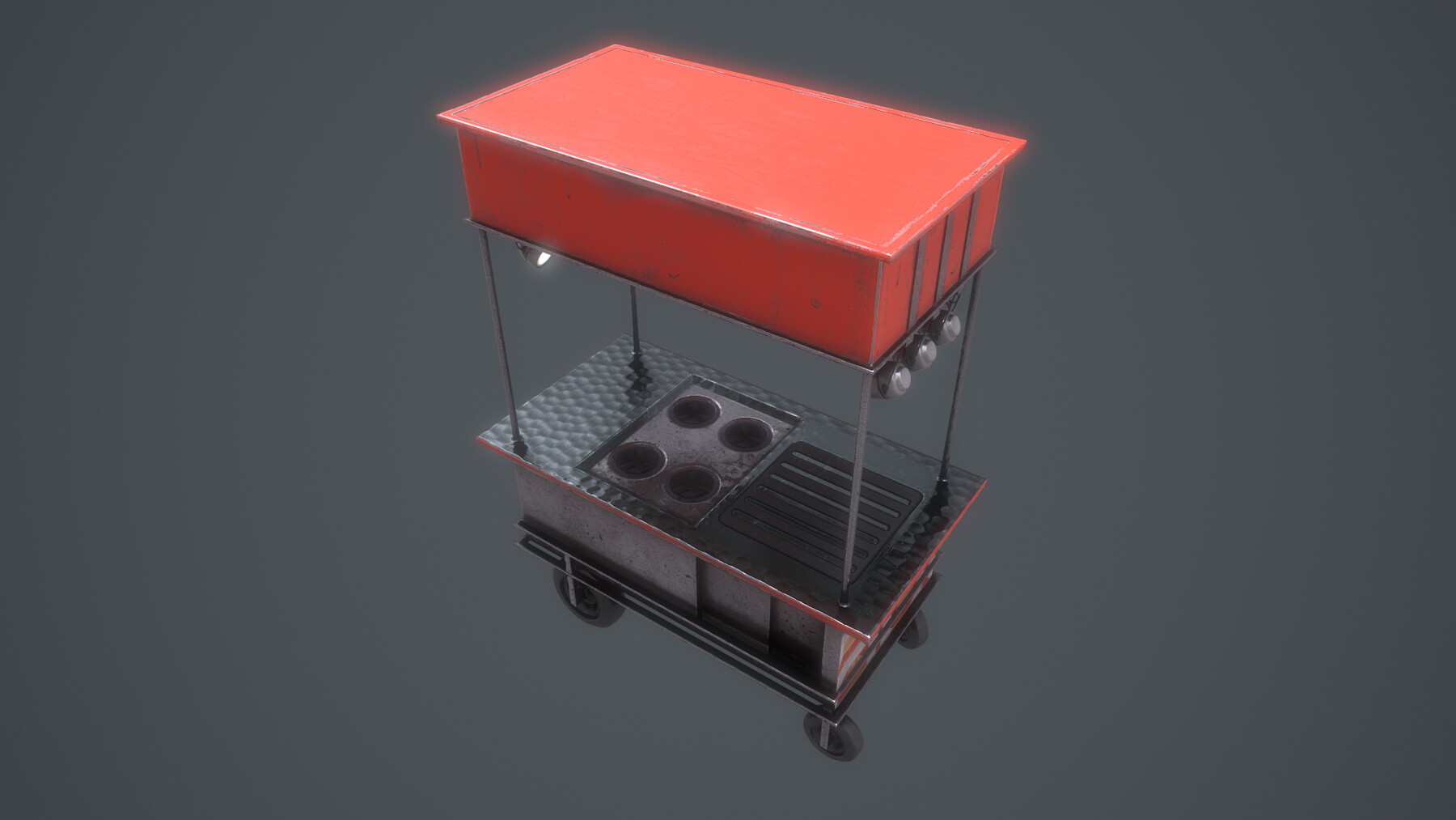 ArtStation - Cyberpuk Red Food stand | Game Assets