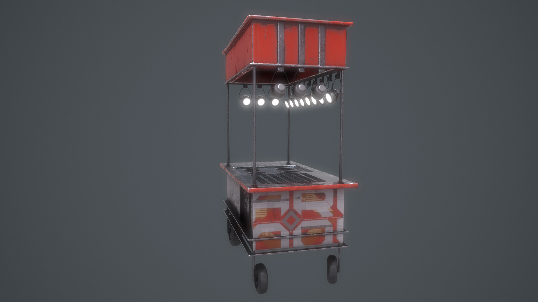 ArtStation - Cyberpuk Red Food stand | Game Assets