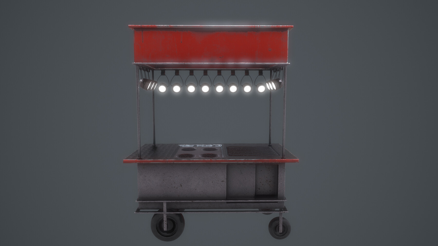 ArtStation - Cyberpuk Red Food stand | Game Assets