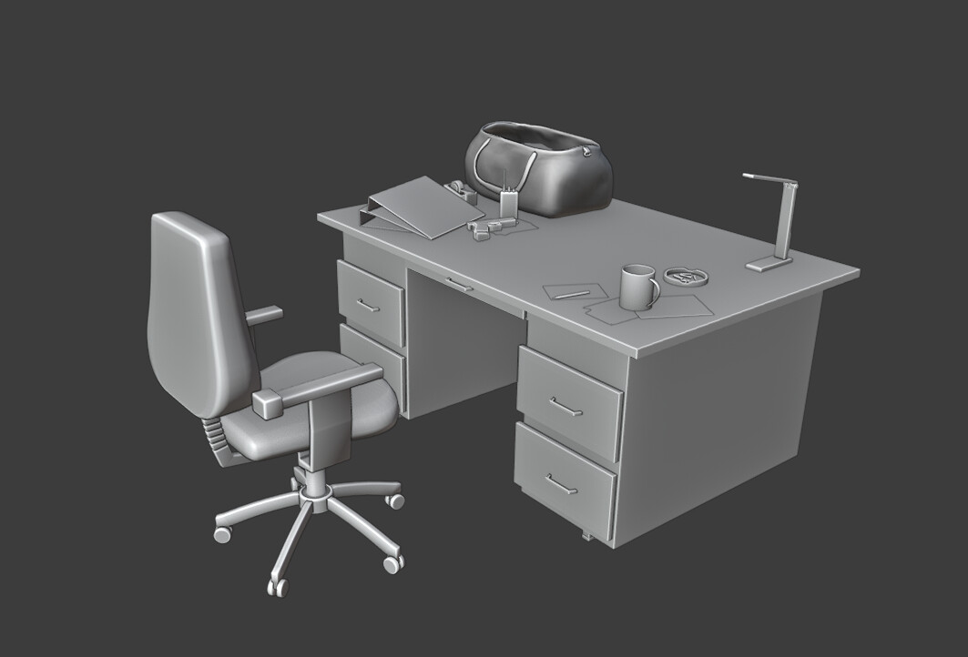 ArtStation - Police Desk Pack | Game Assets