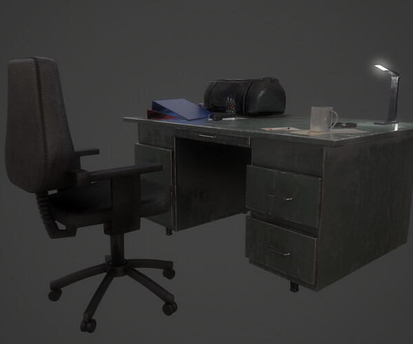 ArtStation - Police Desk Pack | Game Assets
