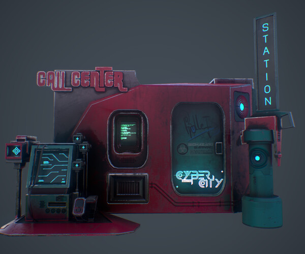 ArtStation - Sci-fi Call Center | Game Assets