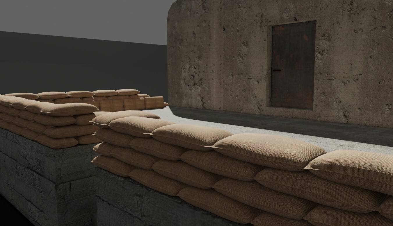 ArtStation - Bunker and Sand Bags - World War 3D model | Game Assets