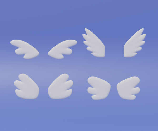 ArtStation - Cartoon Cute Wings Collection 3D model | Resources