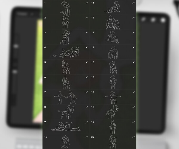 ArtStation - Romantic Body Poses for Procreate, Сouple in love, Stamp ...