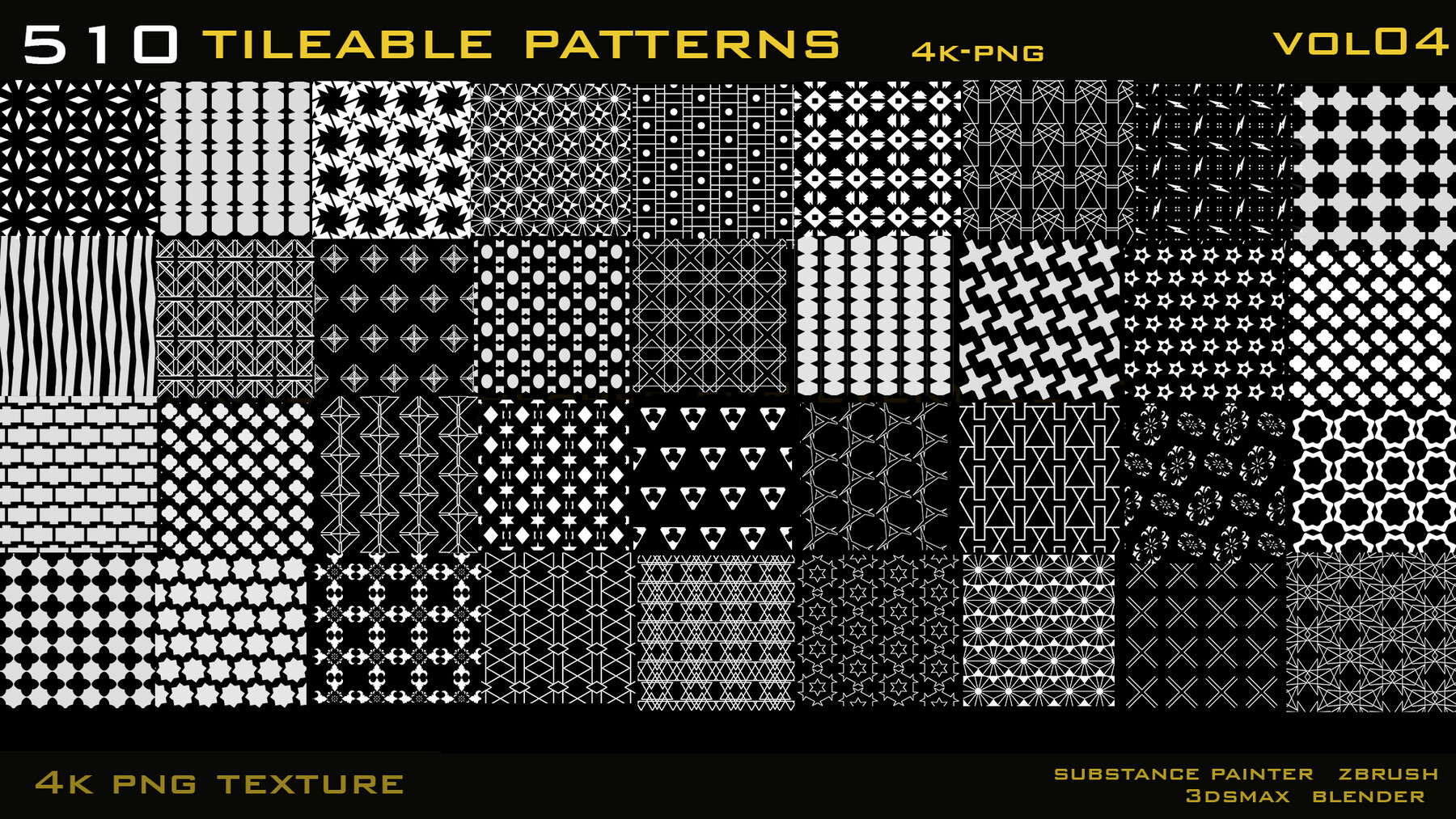 ArtStation - 510 Ornamental Alphas- Tileable patterns-4k png textures ...