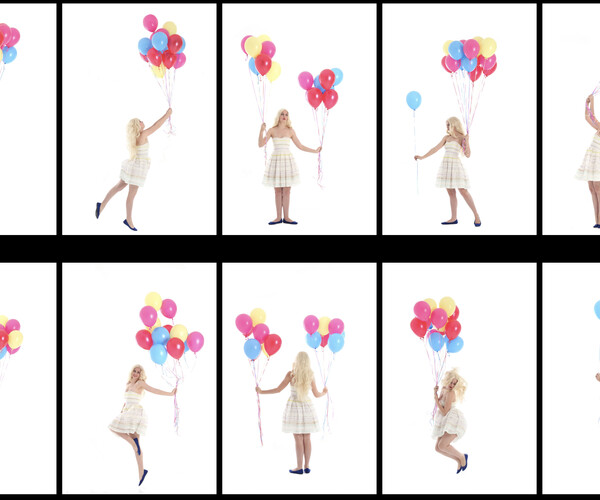 ArtStation - x106 Girl with balloons - Pose Reference Pack | Resources