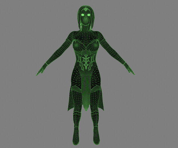 ArtStation - Magic Girl low poly 3d model | Game Assets