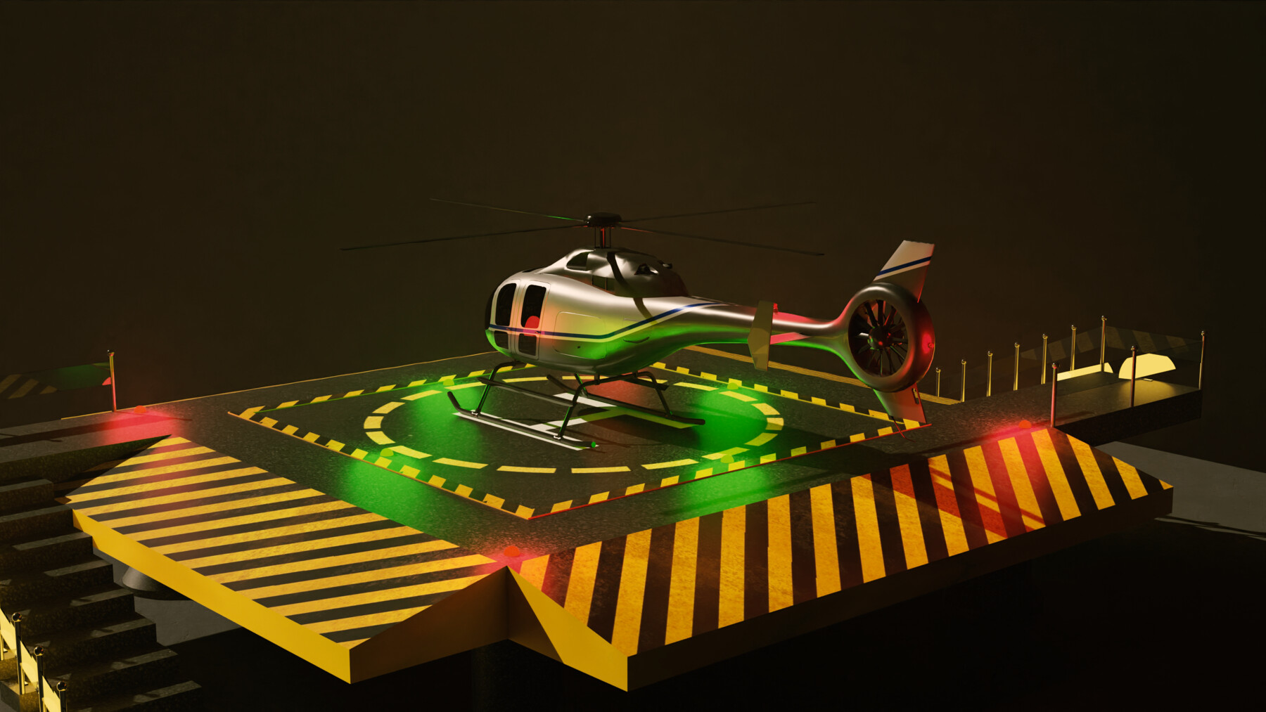 ArtStation - Helipad with Helicopter | Game Assets