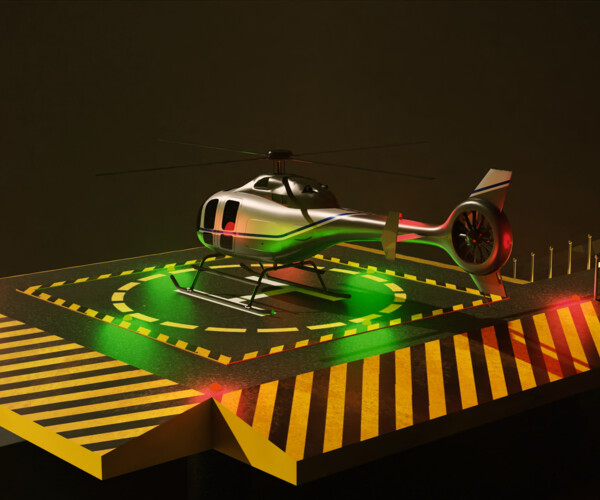 ArtStation - Helipad with Helicopter | Game Assets