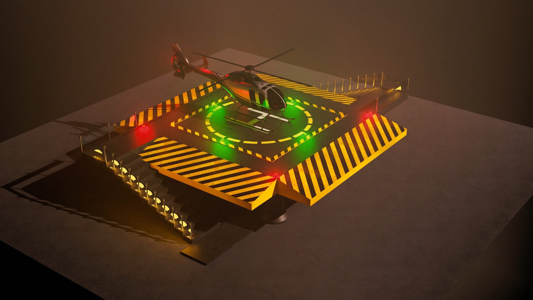 ArtStation - Helipad with Helicopter | Game Assets