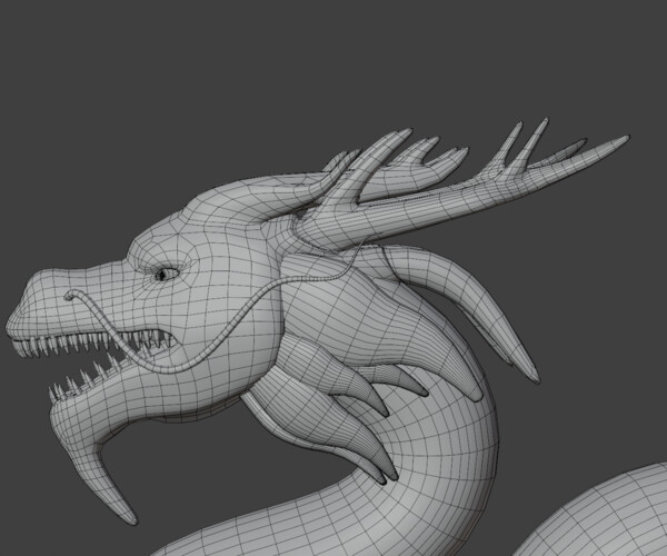 ArtStation - golden dragon china Low-poly 3D model | Game Assets