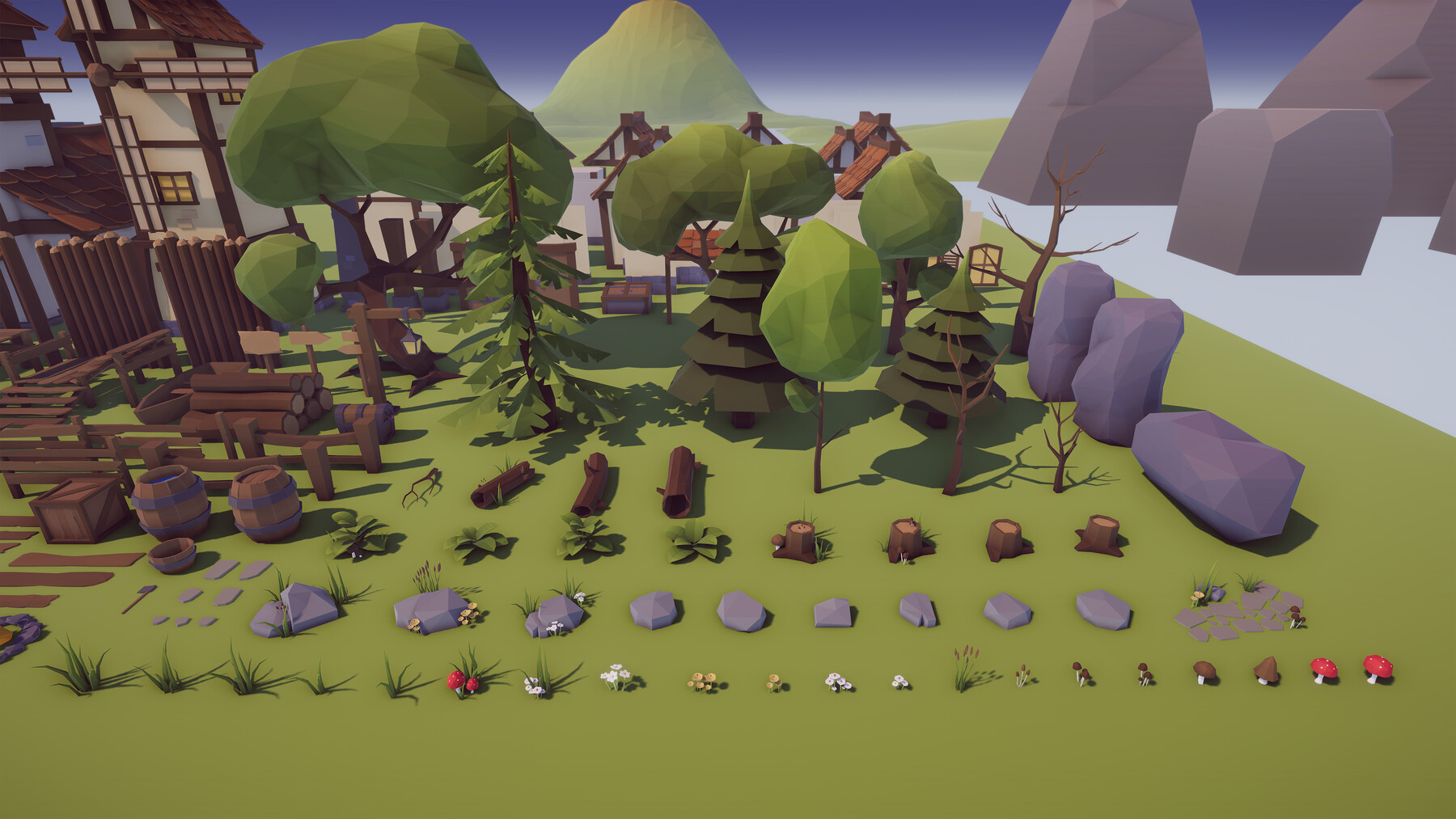 ArtStation - Low Poly Medieval Village - Asset for Unity 3D, Map and Models | Game Assets