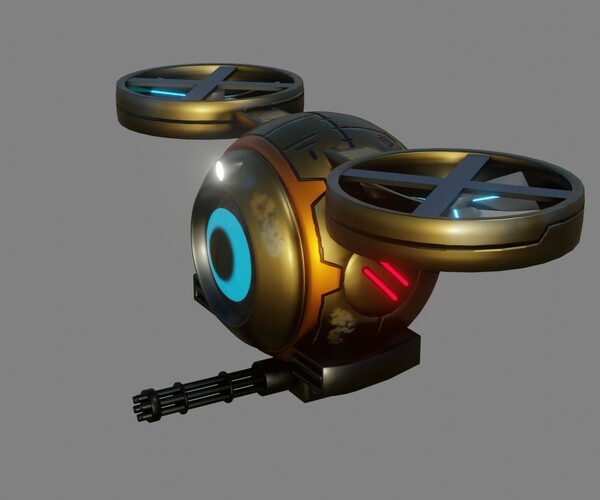 ArtStation - Sci-Fi Drone - Low Poly - Game Ready - PBR | Game Assets