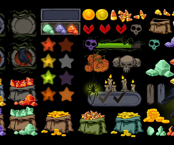 ArtStation - Dark Themed 2D pack | Game Assets