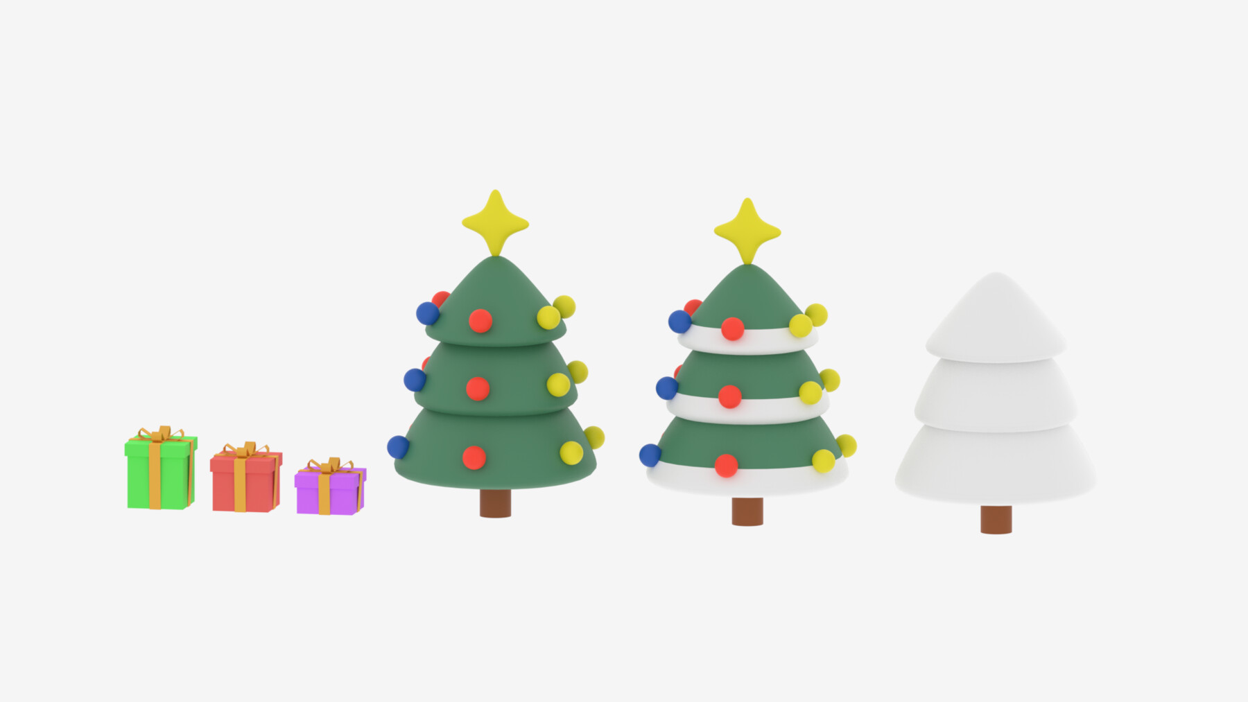 ArtStation - Christmas Tree and Gift Boxes 3D model | Resources