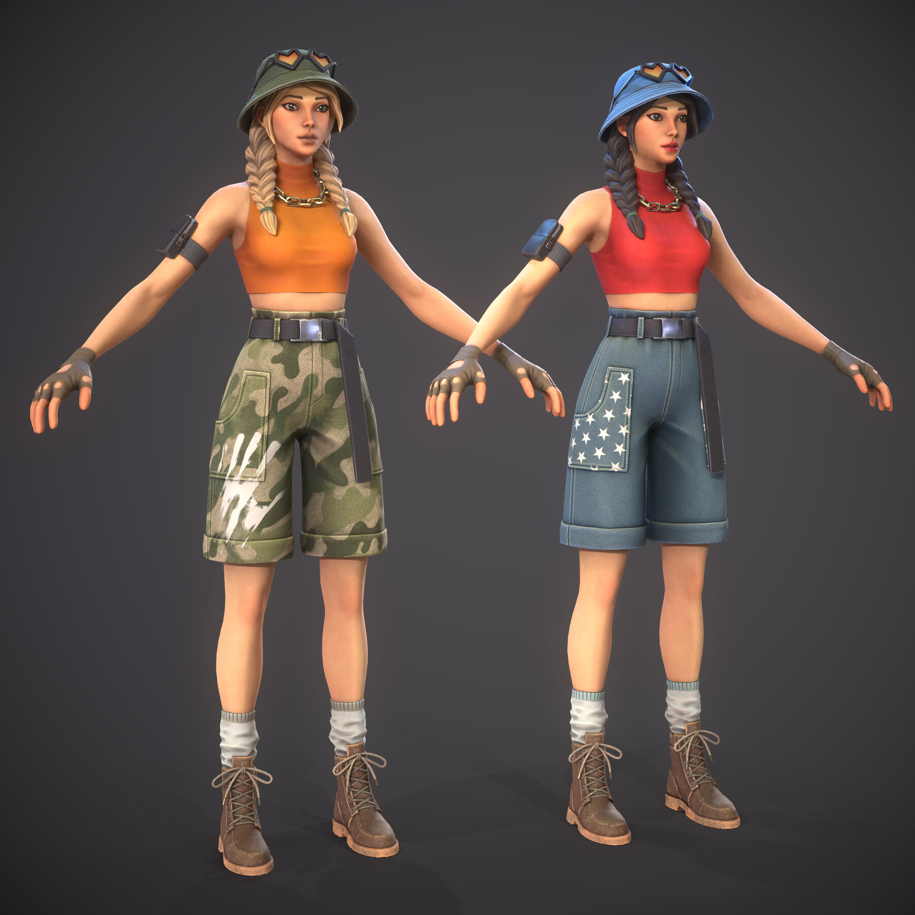 ArtStation - Just Girl - Game Ready Low-poly 3D model | Game Assets