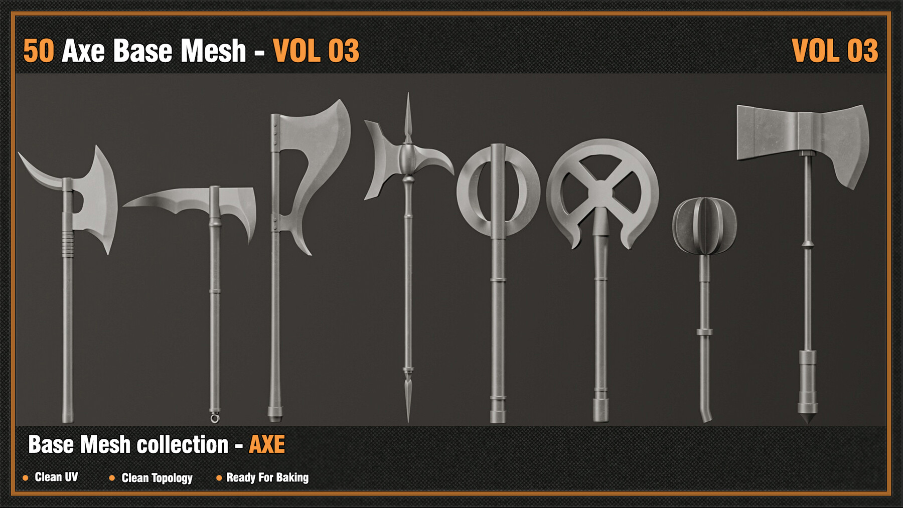 ArtStation - 50 Axe Base Mesh - VOL 03 ( Game Ready ) | Resources