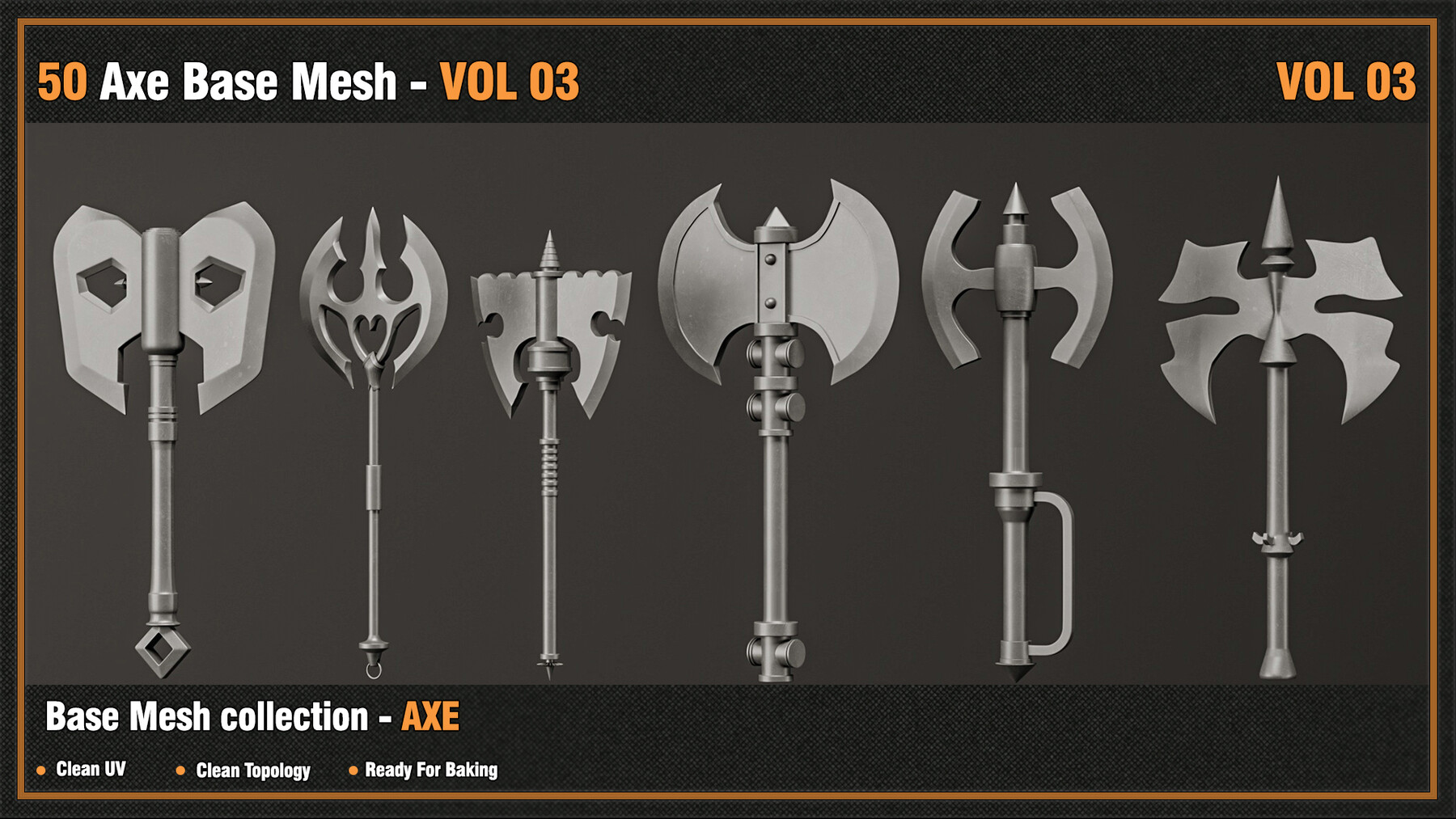 ArtStation - 50 Axe Base Mesh - VOL 03 ( Game Ready ) | Resources