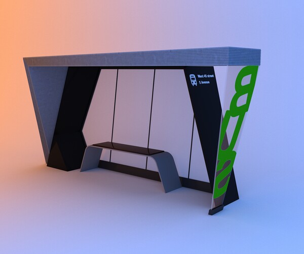 ArtStation - Modern bus stop | Game Assets