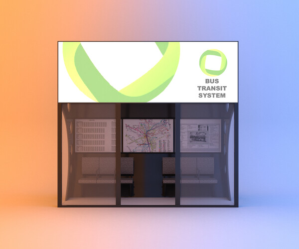 ArtStation - Creative covered bus stop | Game Assets