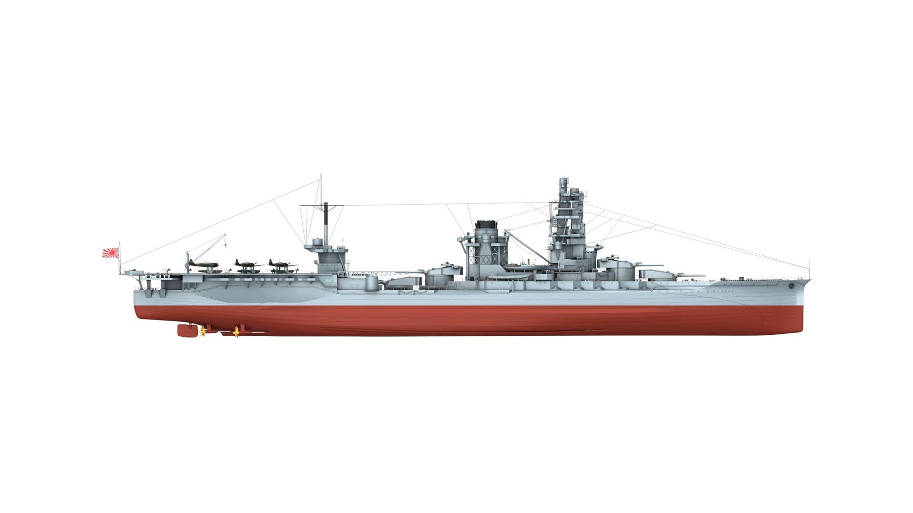 Carlo Cestra - IJN Ise - starboard side view