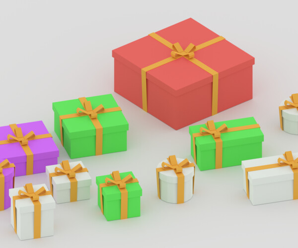 ArtStation - Low Poly Cartoon Simple Gift Boxes | Resources